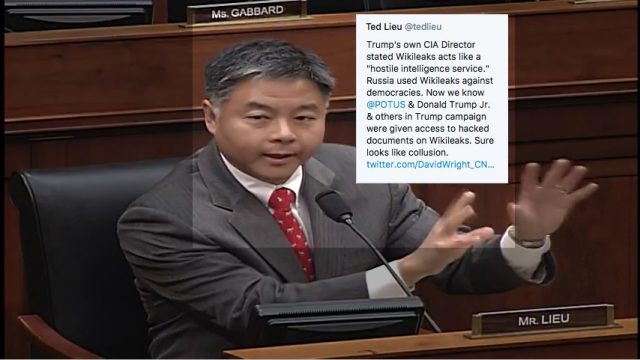 Democrat Ted Lieu Repeats CNN's Debunked Wikileaks Claim, Deletes ...