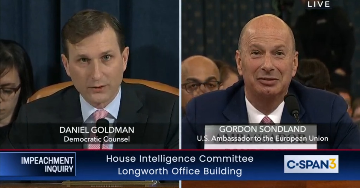 Gordon Sondland Described 'Obstruction of Justice by Pompeo': Experts ...
