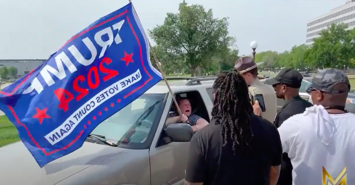 Tammi Jo Jeka Drives SUV Across Minnesota Capitol Lawn