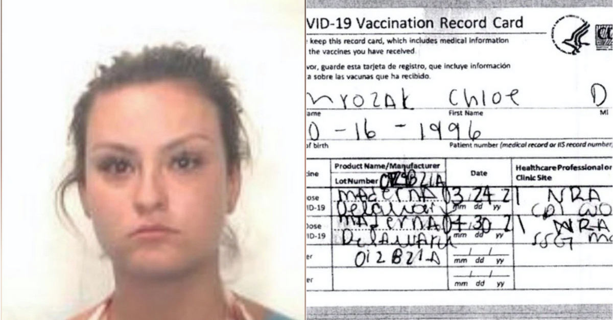 Chloe Mrozak Busted for Fake 'Maderna' Vaccine Card: Police