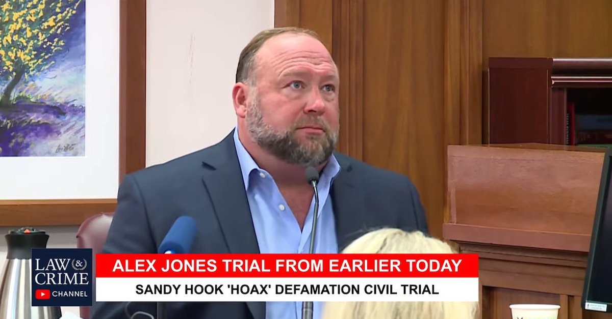 Alex Jones Grilled About Image of Trial Judge 'on Fire'